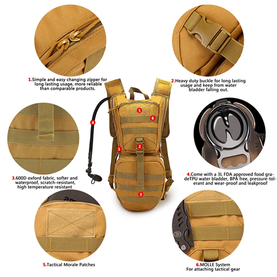 Hydration Bladder | Tactical Hydration Pack | The Survival Island