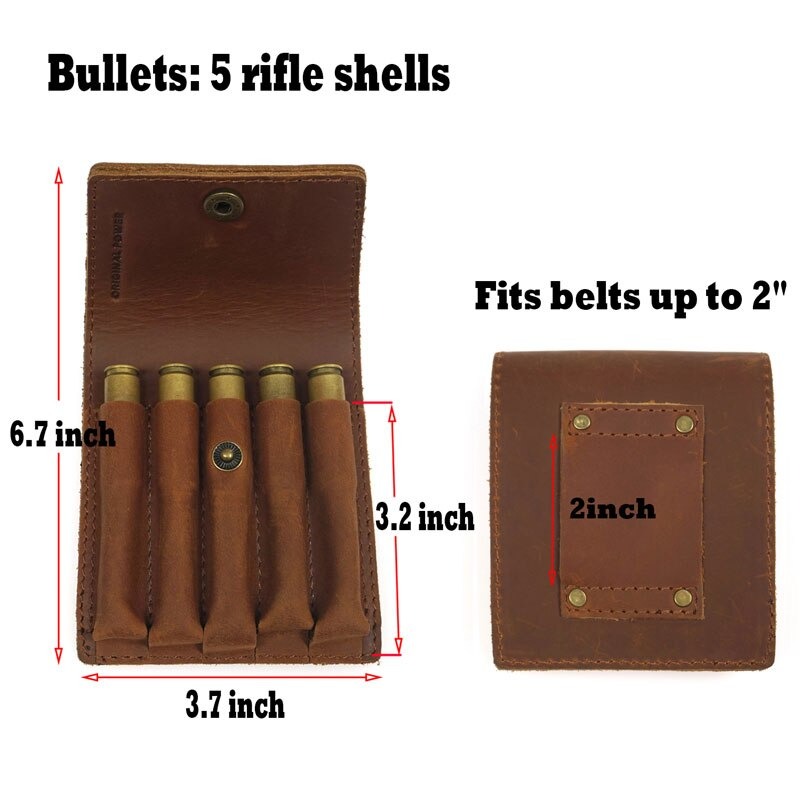 Leather Ammo Pouch | Rifle Bullet Holder | The Survival Island