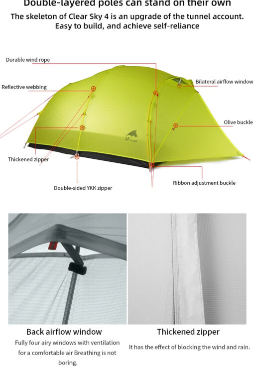 4 Person Backpacking Tent | 4 Man Tent | The Survival Island