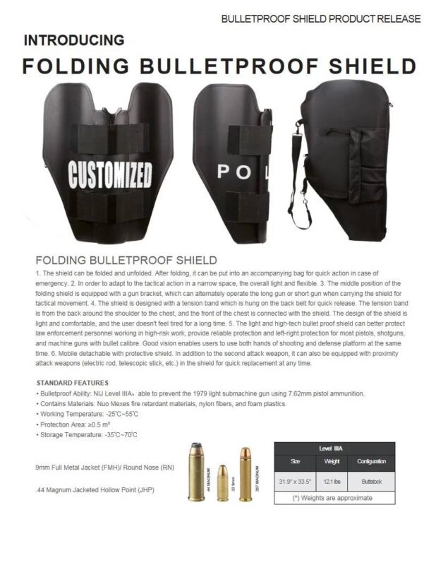 Folding Shield | Ballistic Shield | Bulletproof Shield | Survival Island