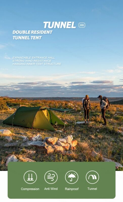 Tunnel Tent | Waterproof Tent | 2 Person Tent | The Survival Island