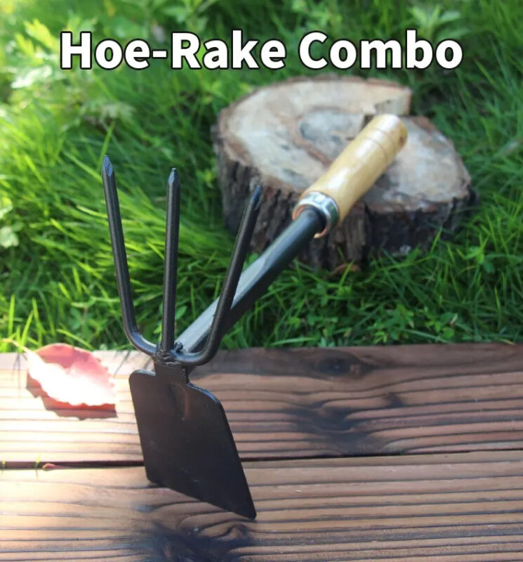 Hoe Rake | Rake Hoe | 3 Prong Garden Tool | The Survival Island