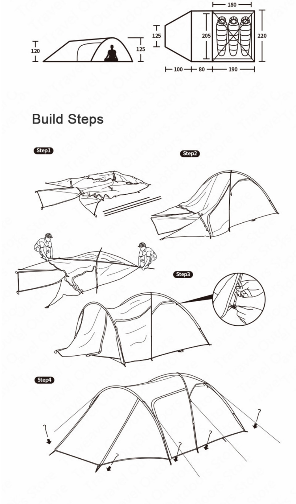 3 Man Tent | Camping Shelter | 3 Person Tent | The Survival Island
